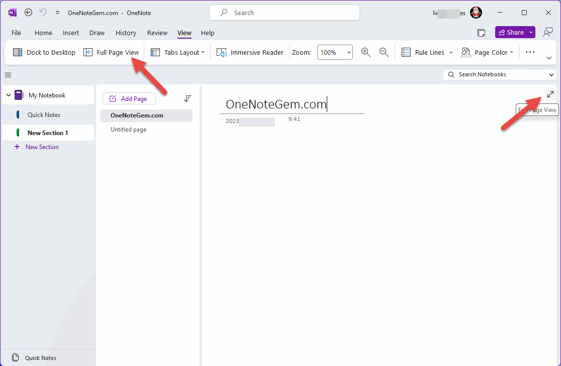 在 OneNote 2021 里，如何隐藏页面列表窗格和笔记本树窗格？ - 数字笔记珍宝 OneNoteGem